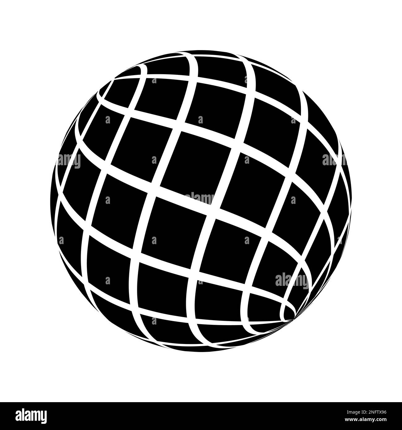 3d Sphere Wireframe With Twisted Stripes Orbit Model Spherical Shape Grid Ball Modern Earth