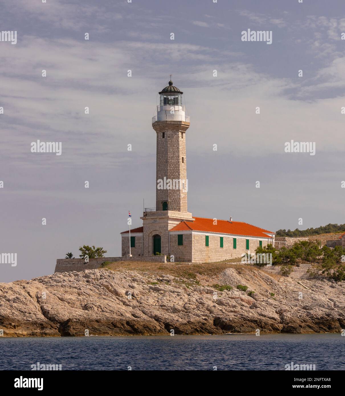 ISLAND OF VIS, CROATIA, EUROPE - Stoncica lighthouse, built 1865 on ...