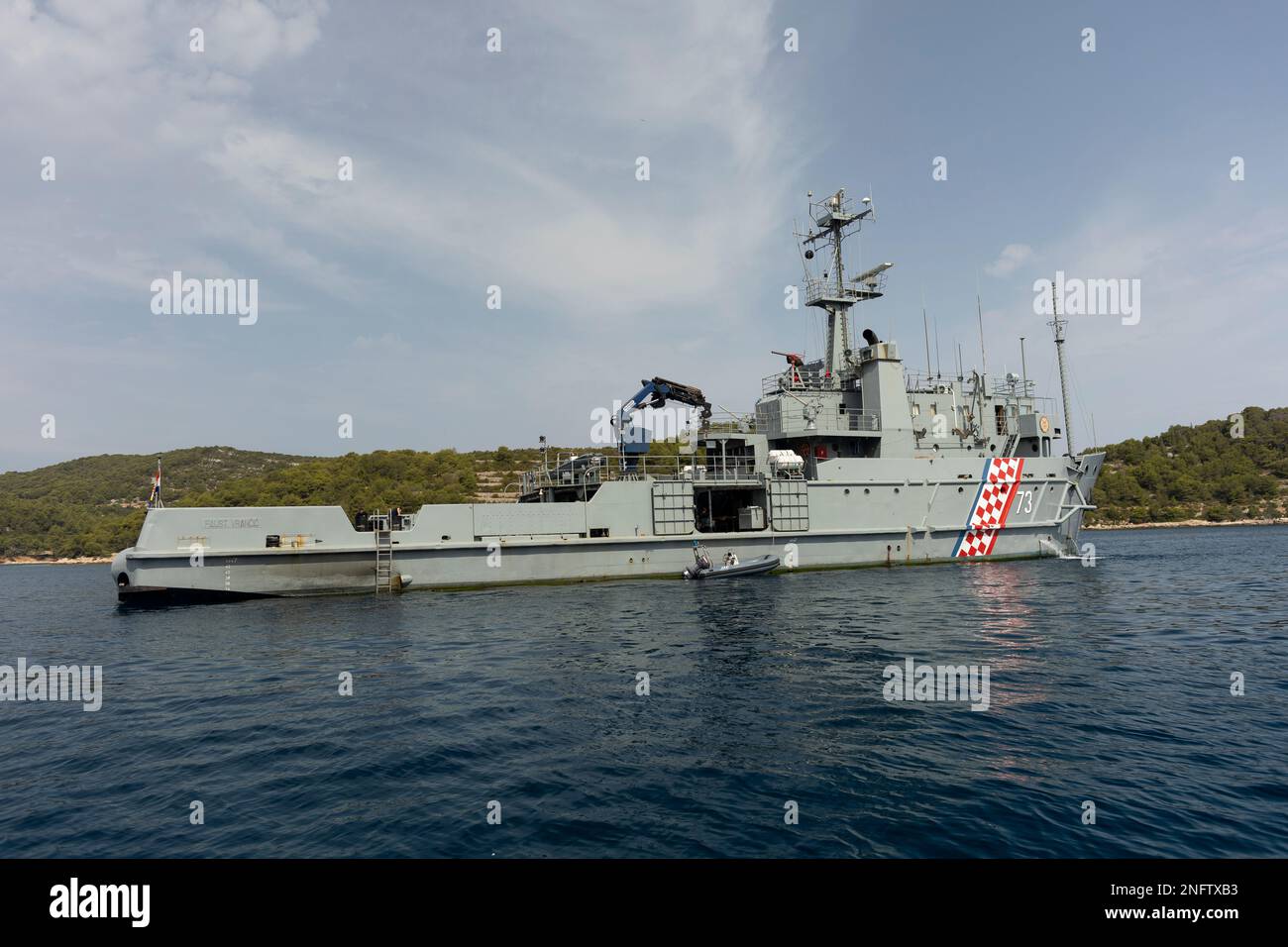 VIS, CROATIA, EUROPE - HRM Faust Vrancic BS73, a Croatia Navy ship in ...