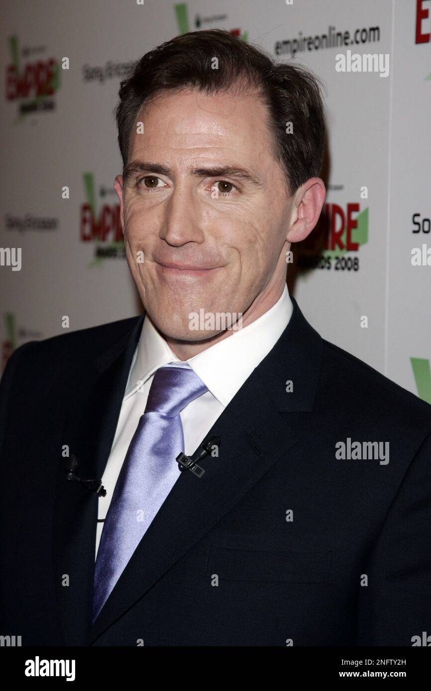 British actor Rob Brydon, who host the Empire Film Award ceremony poses ...