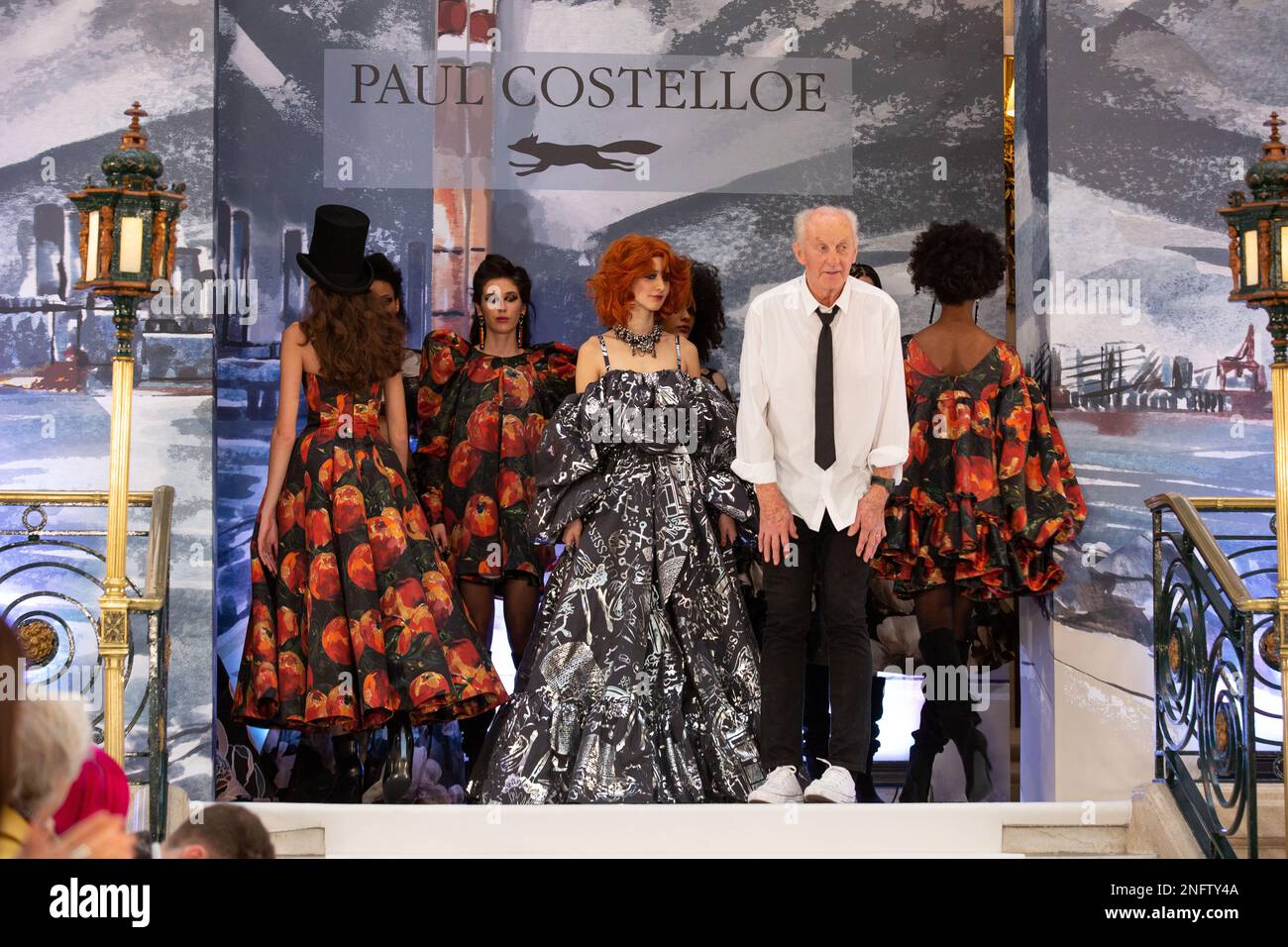 Designer Paul Costelloe and models walk the runway at the Paul ...