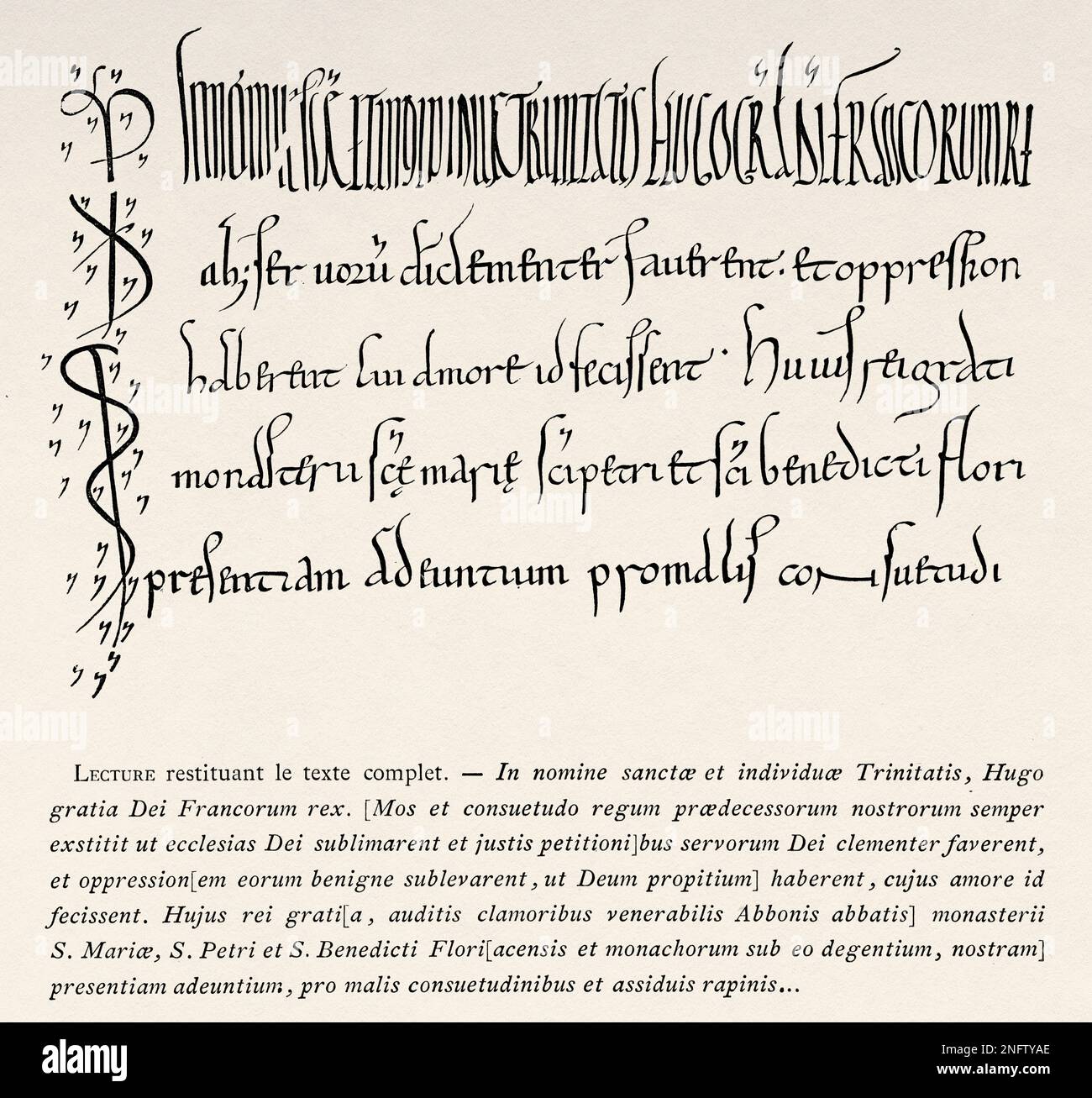 10th century diplomatic writing from a letter by Hugues Capet. The Arts ...