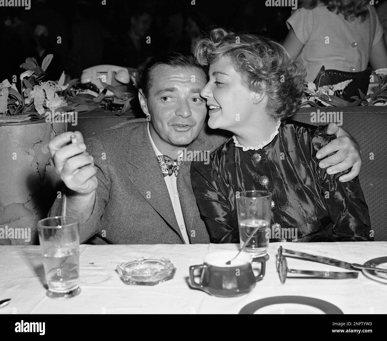 Actor Peter Lorre , left, enjoys an evening at Hollywood Ciro's with ...
