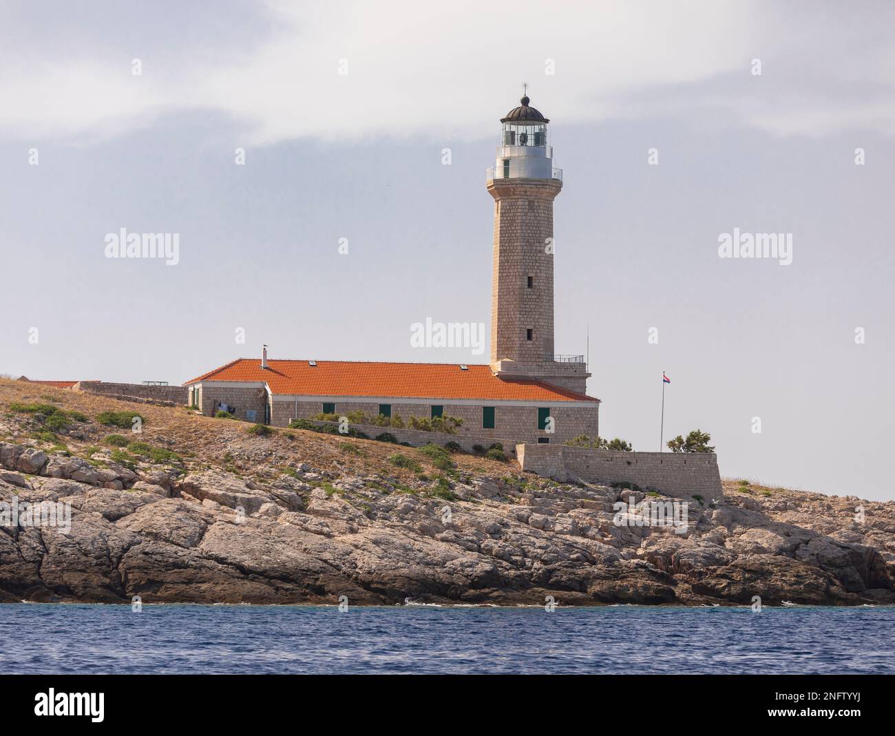 ISLAND OF VIS, CROATIA, EUROPE - Stoncica lighthouse, built 1865 on ...