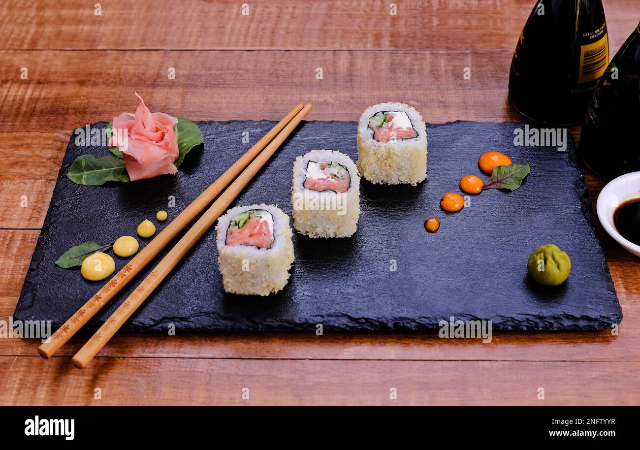 High resolution sushi pictures for menu Stock Photo - Alamy