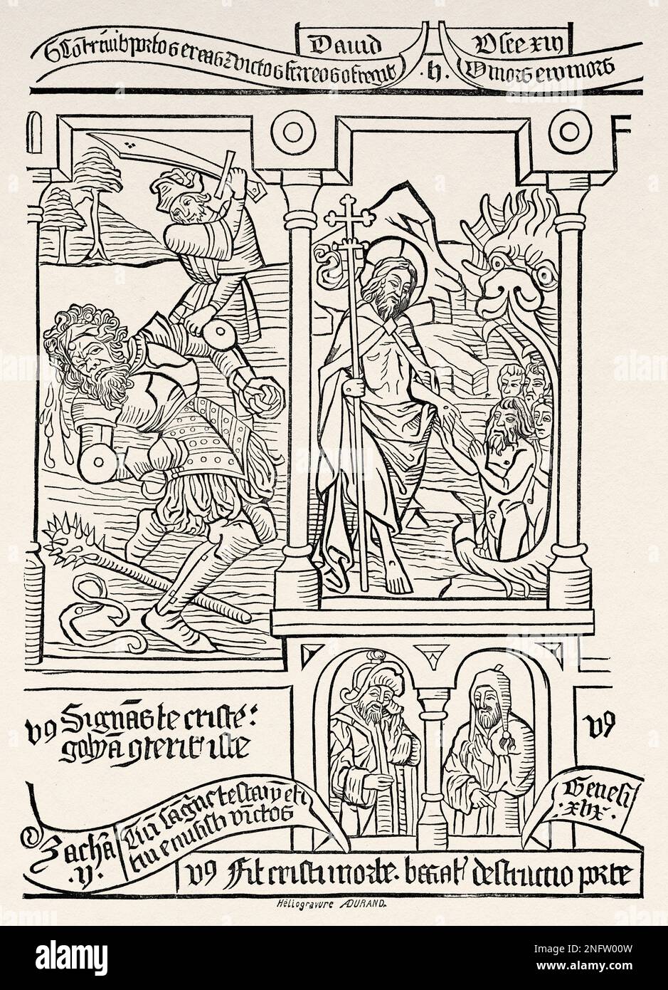 Xylographic of the Pauperun Bible representing with legends taken from ...
