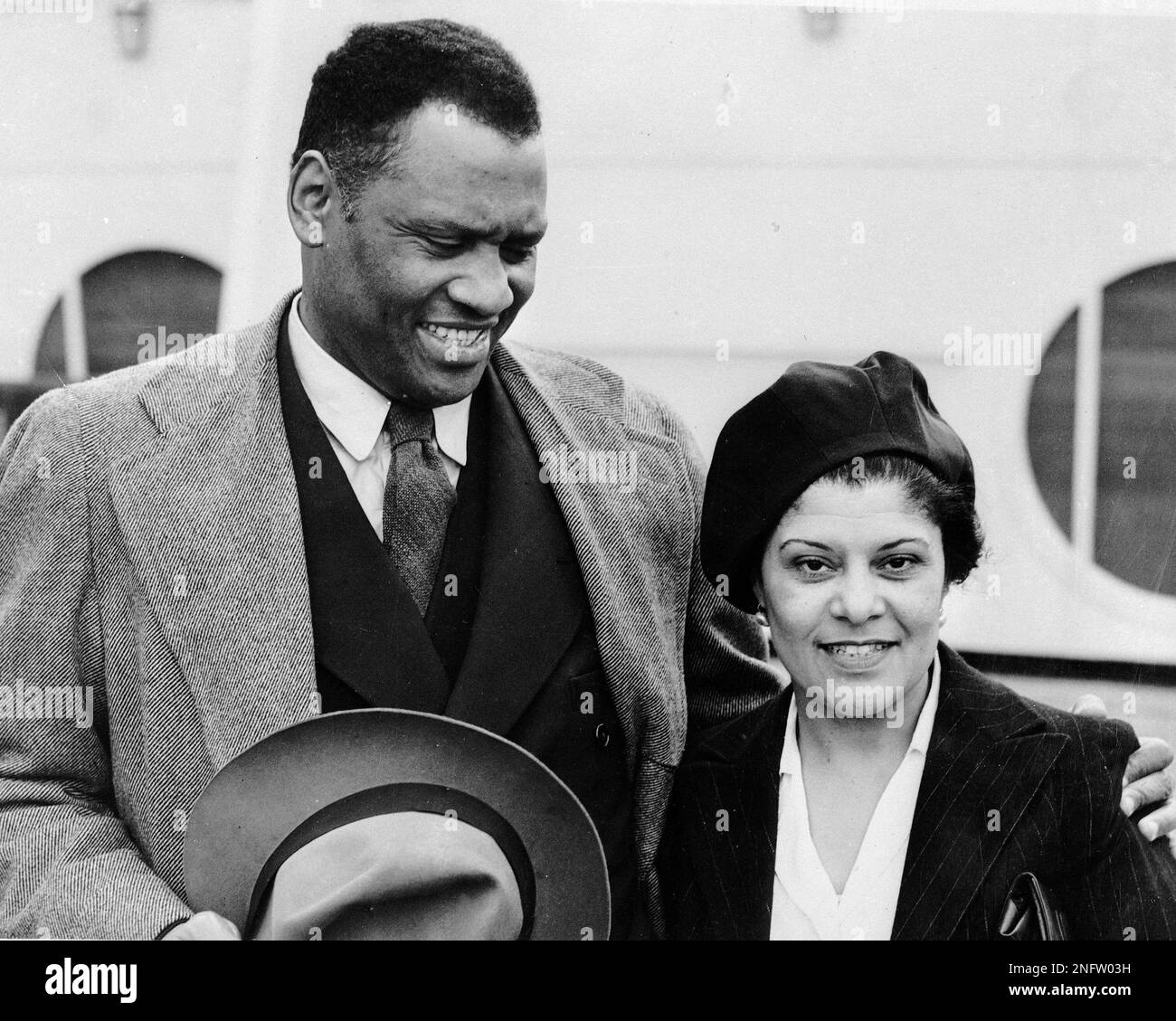 Singer Paul Robeson and his wife Eslanda are shown at they arrived at ...