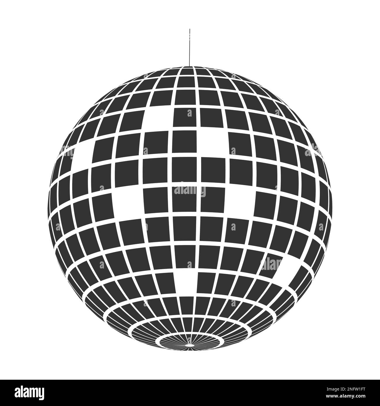 Disco ball icon. Shining nightclub party mirror sphere. Dance music ...