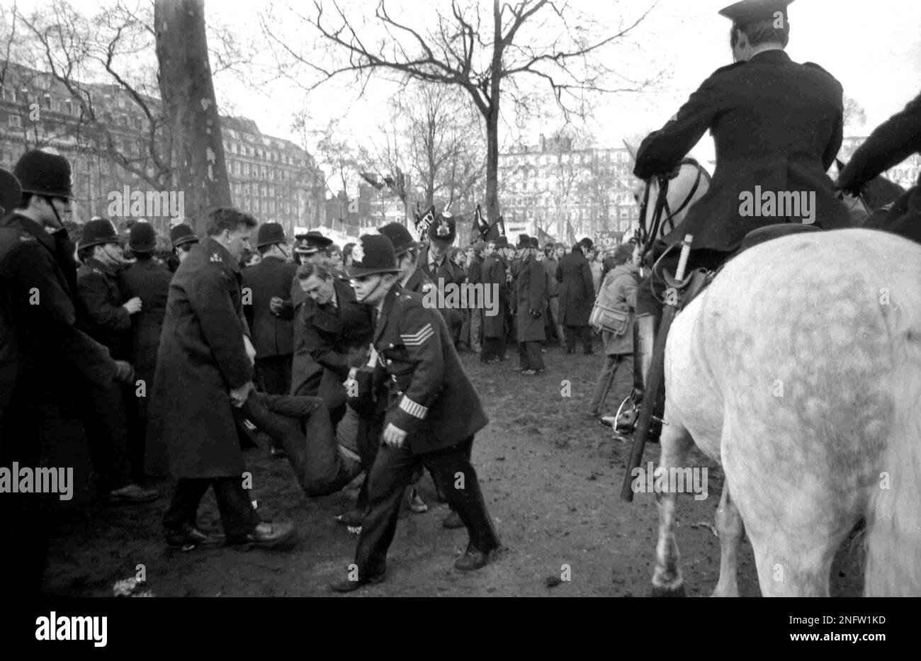 Police struggle with an anti Vietnam War demonstrator outside the ...