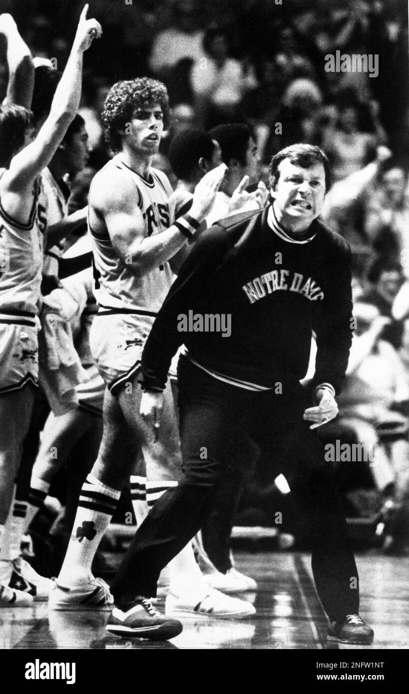 Notre Dame coach Digger Phelps is shown during a game in New York, Feb ...