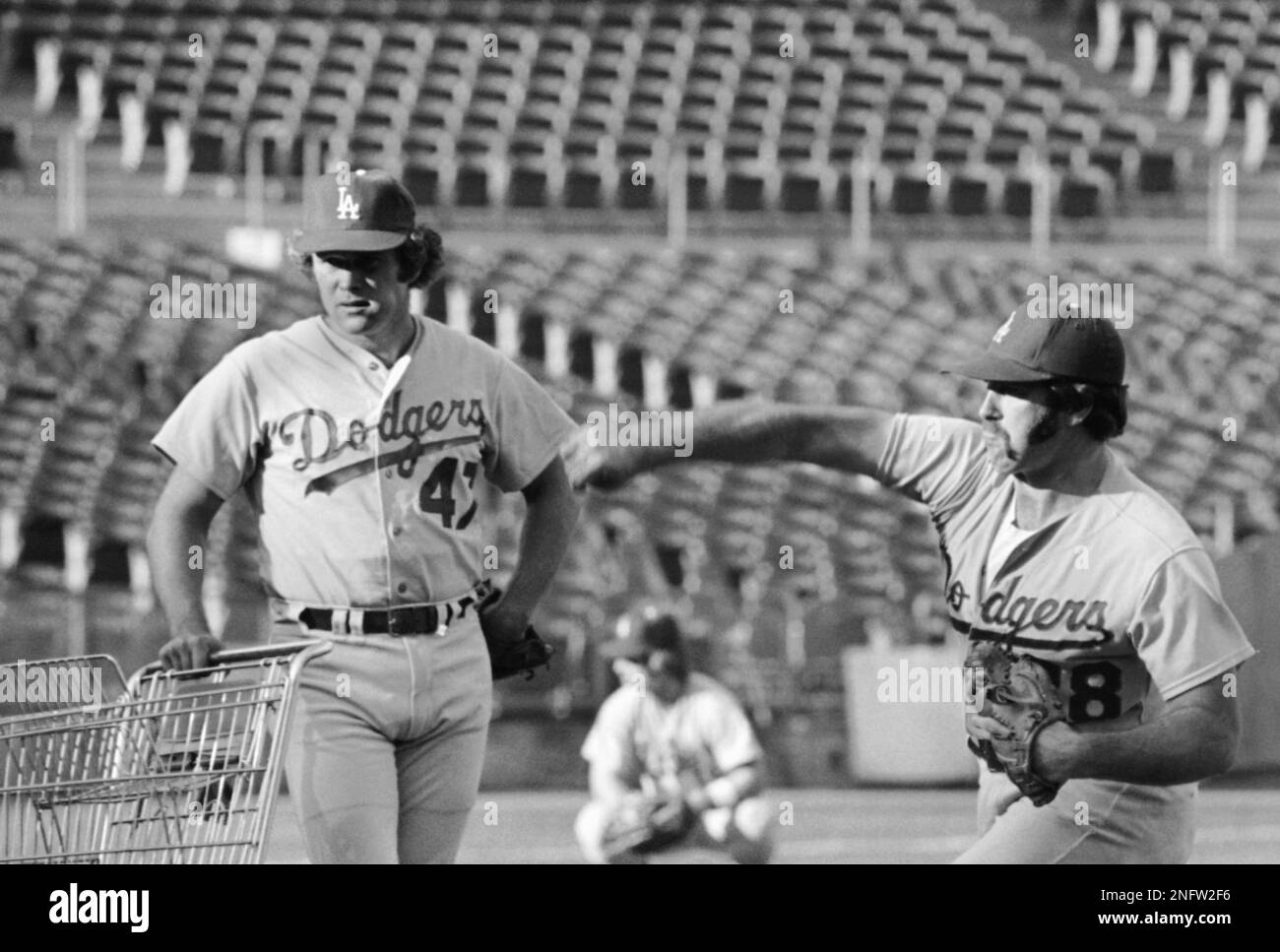 Relief pitcher Mike Marshall of the Los Angeles Dodgers, Known as the ...
