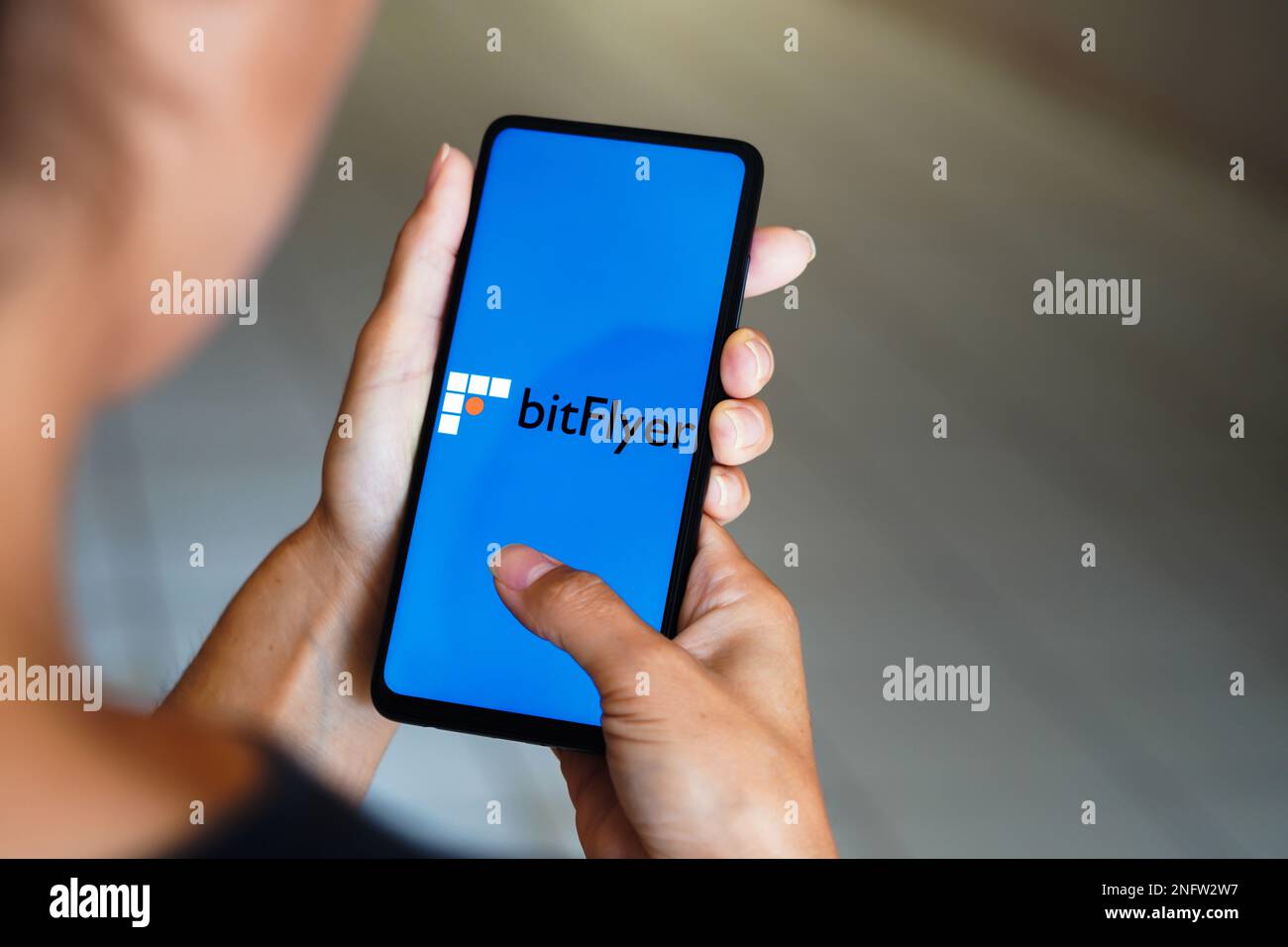 In this photo illustration, the bitFlyer logo is seen displayed on a ...