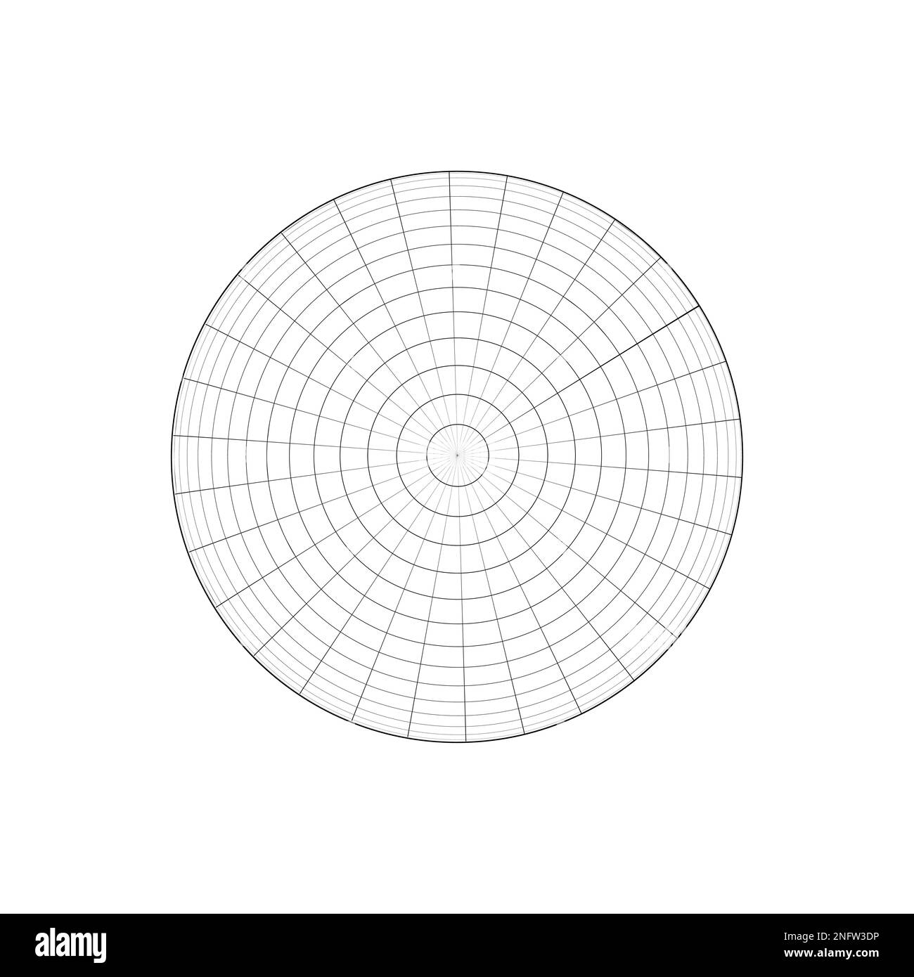 Sphere Wireframe Icon Top View Orb Model Spherical Shape Grid Ball