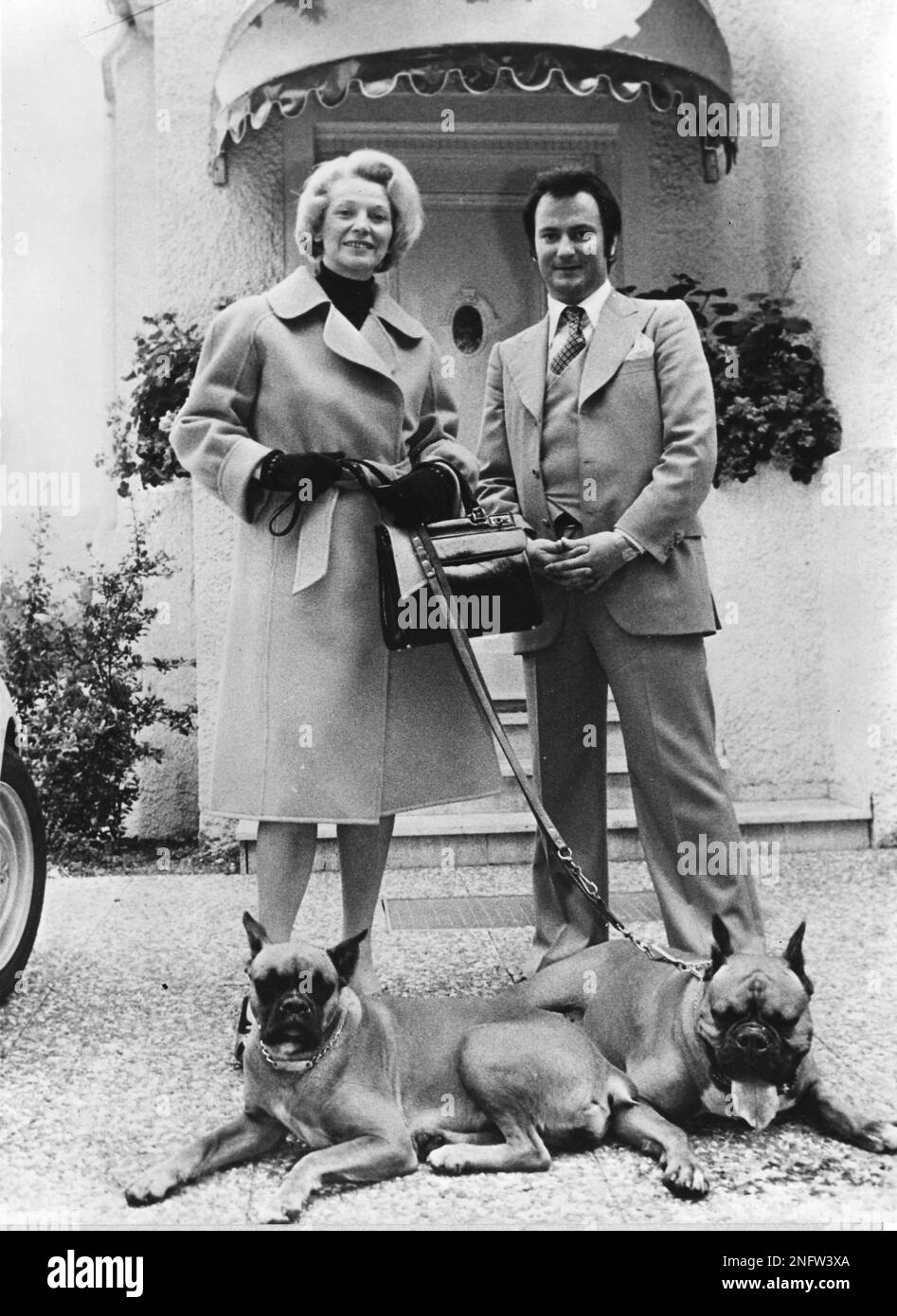 Annemarie Renger, poses with West German fashion designer Werner ...