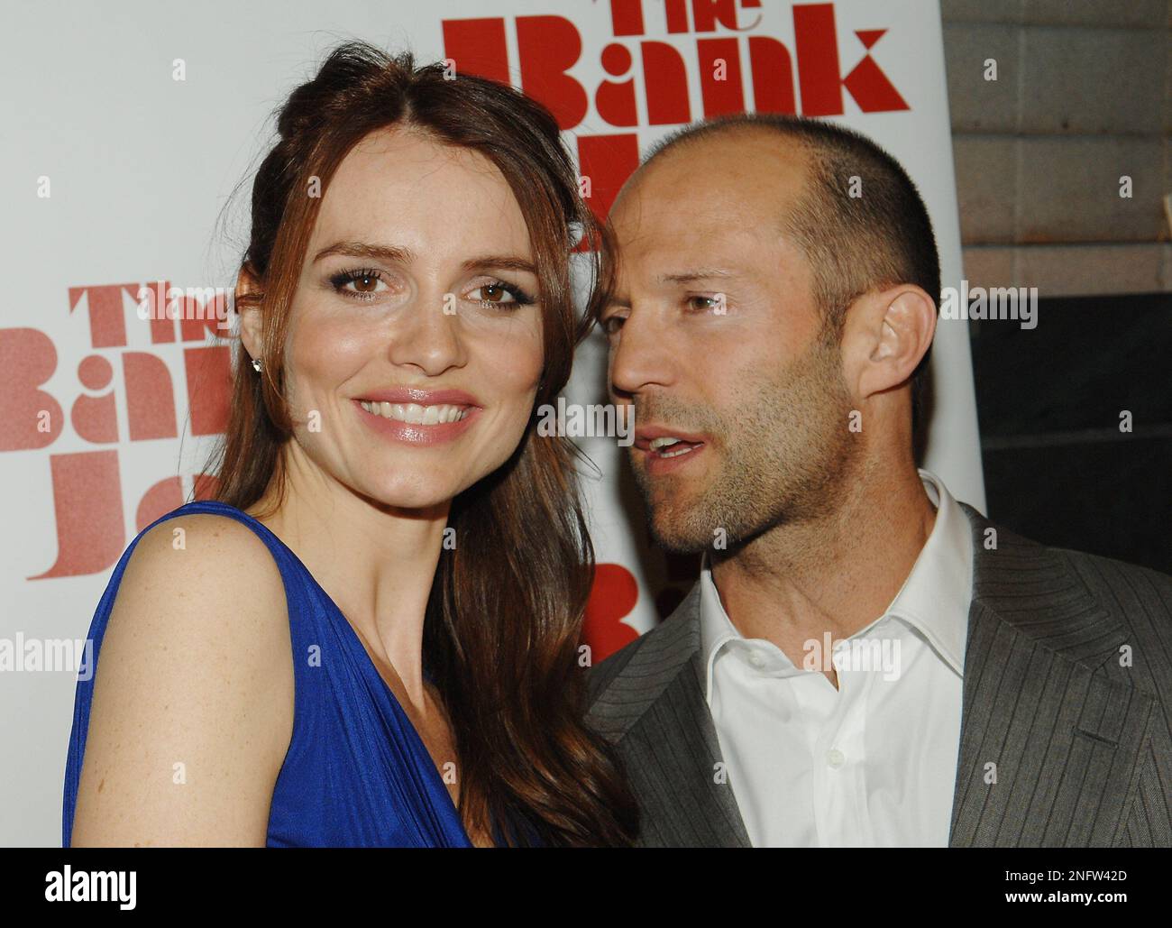 Actors Saffron Burrows and Jason Statham attend a Cinema Society ...