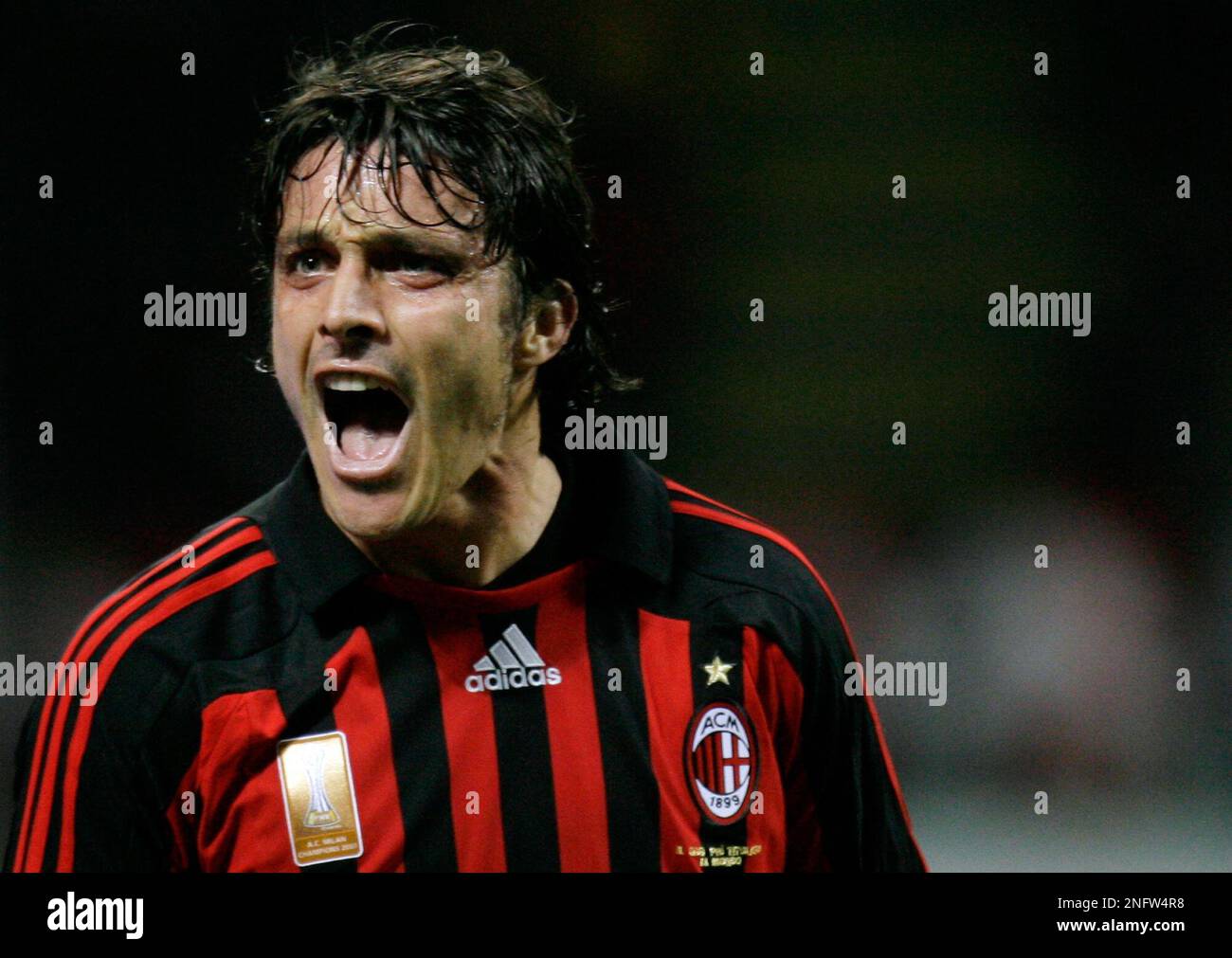 AC Milan's Massimo Oddo reacts during a major league soccer match ...