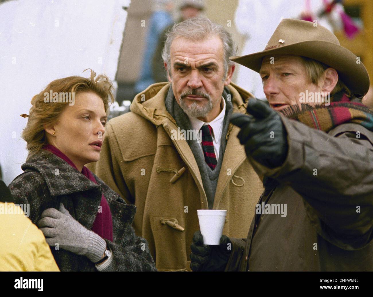 Actress Michelle Pfeiffer, left, and actor Sean Connery discuss an ...