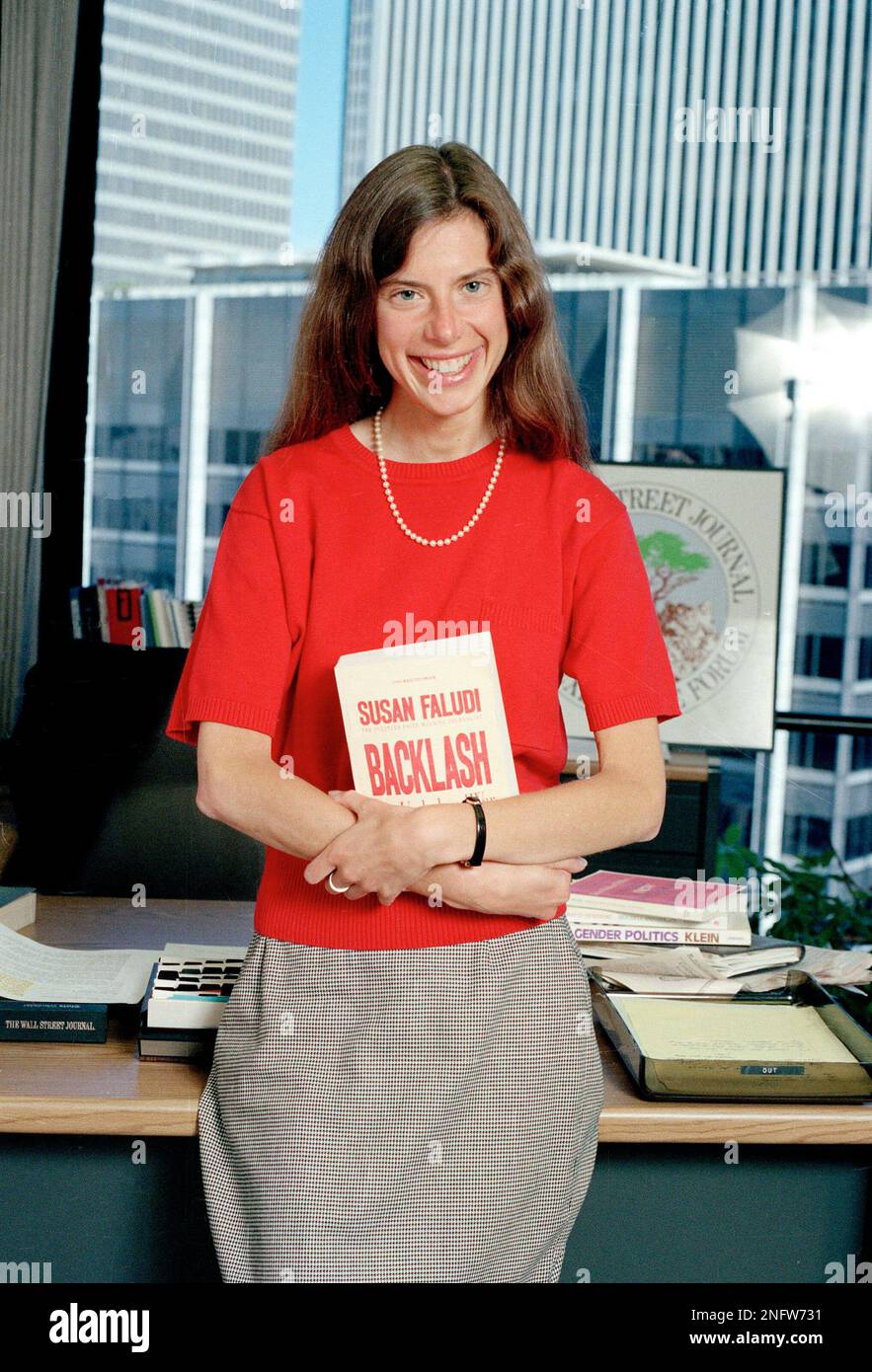 Susan Faludi poses recently with her new book "Backlash: The Undeclared ...