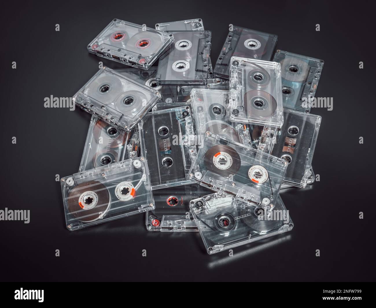 Many old vintage cassette tapes . Music concept Stock Photo - Alamy