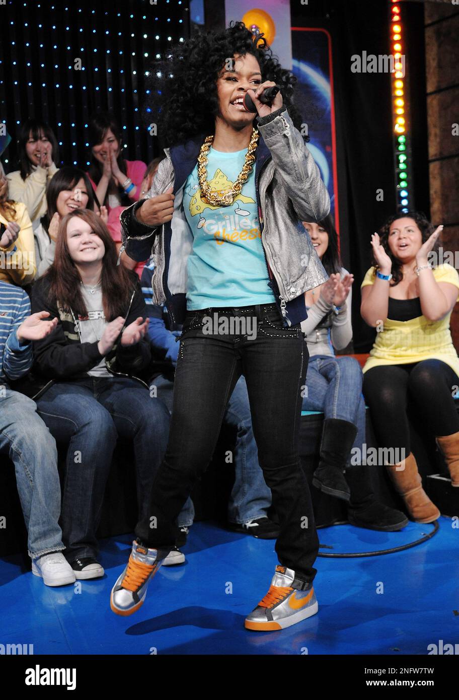 Hip-hop music artist Teyana Taylor demonstrates her dance moves during ...