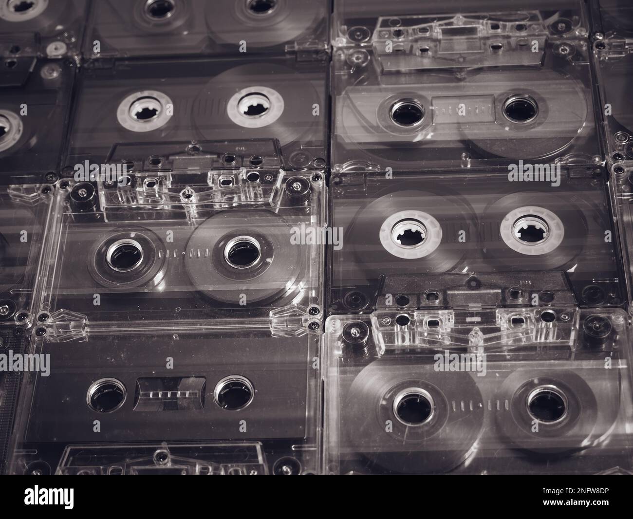 Many old vintage cassette tapes . Music concept Stock Photo - Alamy