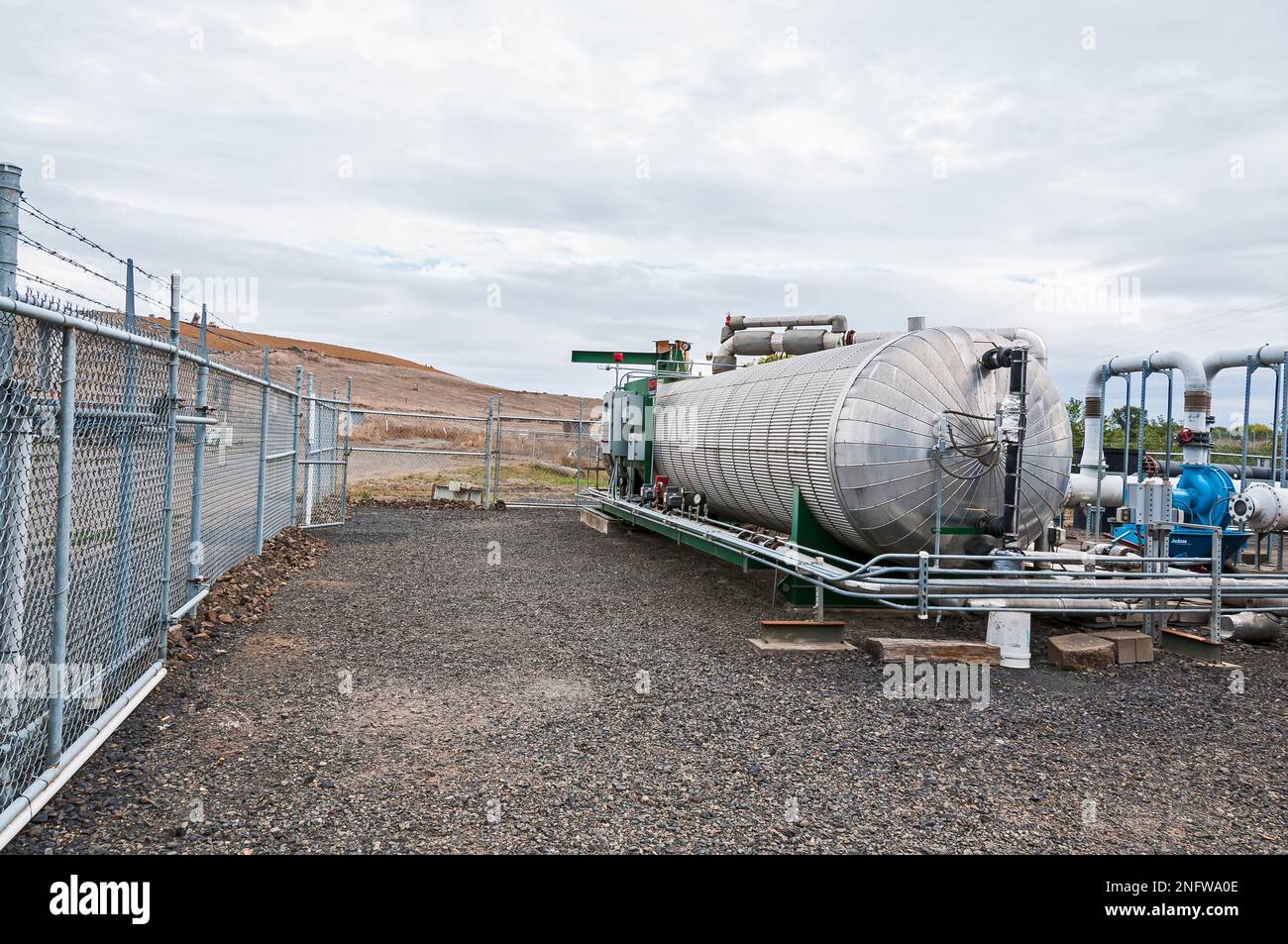 A tank for methane gas which is generated by and in an active landfill ...