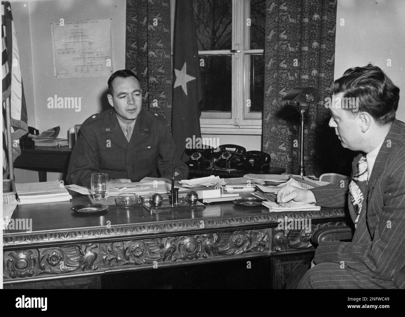 Portrait of U.S. General Telford Taylor, chief prosecutor for war ...