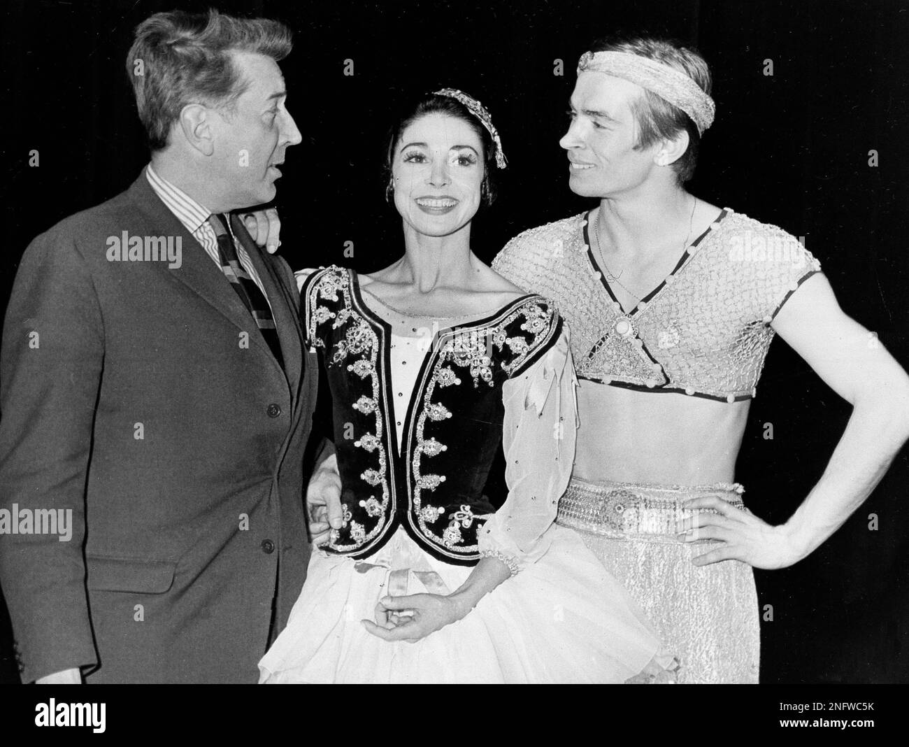Royal Ballet choreographer Sir Frederick Ashton, left, talks with prima ...