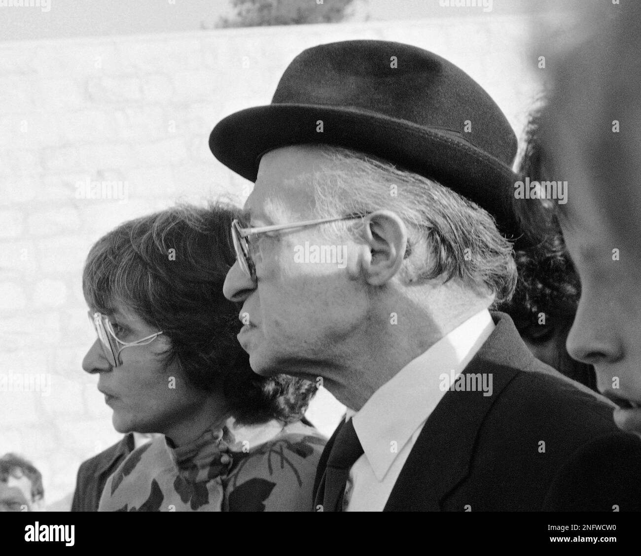 Former Isreali Prime Minister Menachem Begin at the grave site of his ...