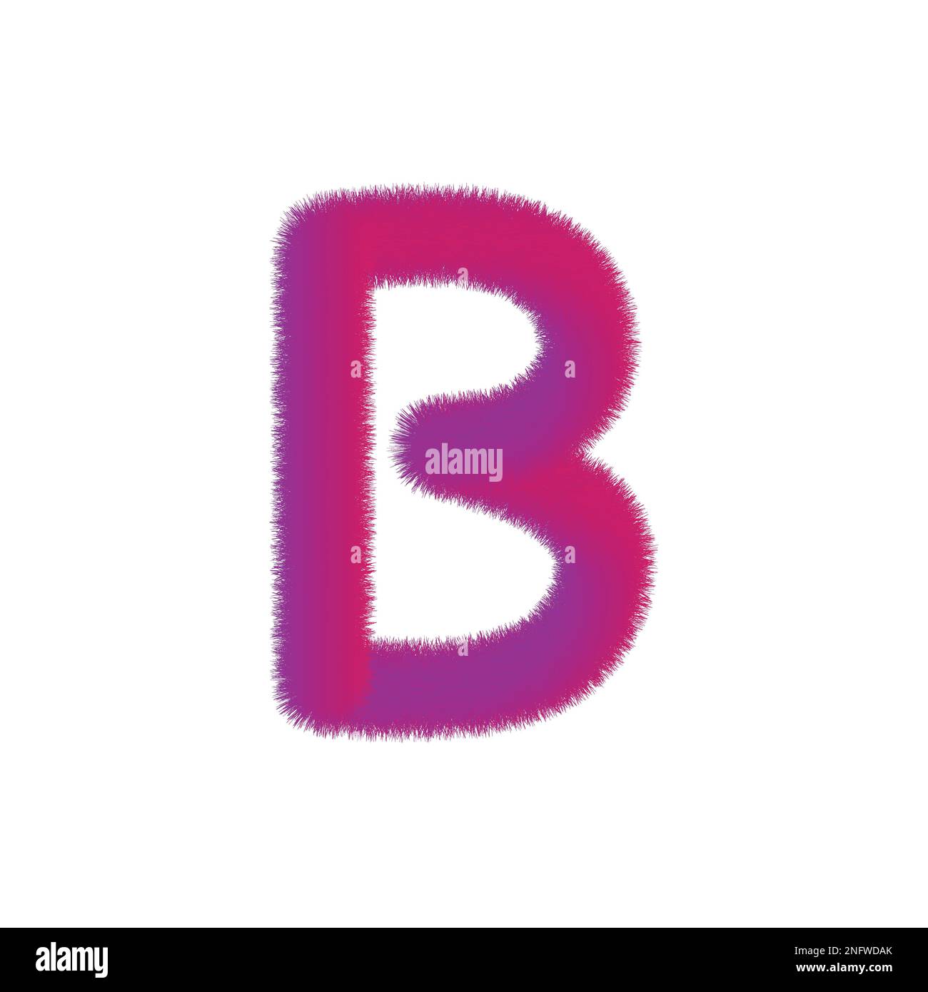 High Quality 3D Shaggy Letter B on White Background . Isolated Vector ...