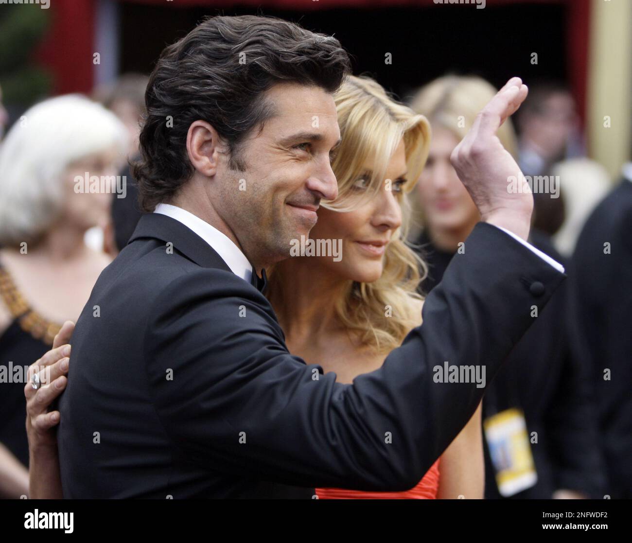 Patrick Dempsey and wife Jill Fink arrive at the 80th Academy Awards at ...