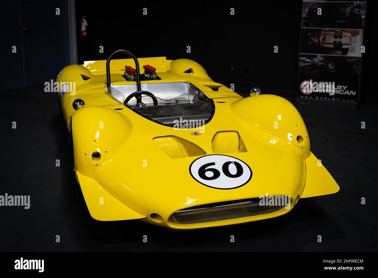 A Detail of exclusive yellow 1967 Shelby T-10 King Cobra CAN AM racing ...