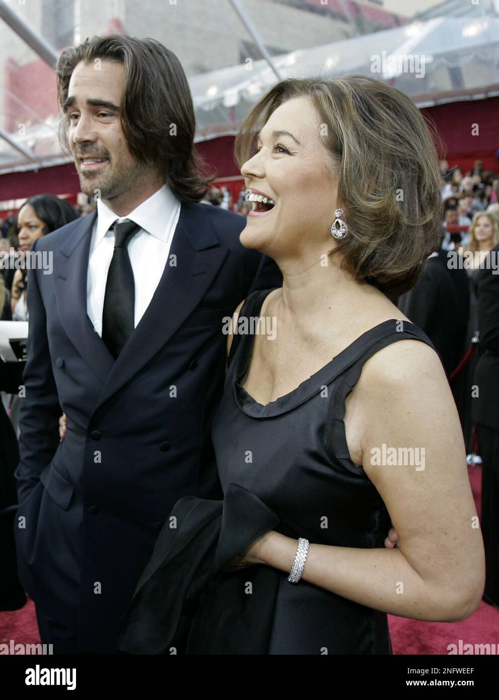 Irish actor Colin Farrell, left, and his mother, Rita, arrive for the ...