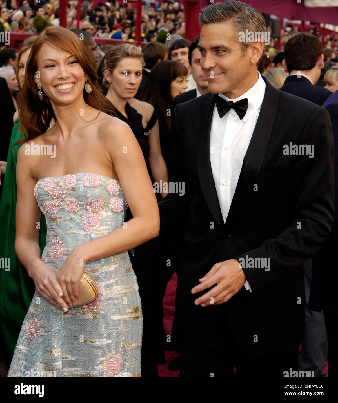 George Clooney and Sarah Larson arrive at the 80th Academy Awards at ...