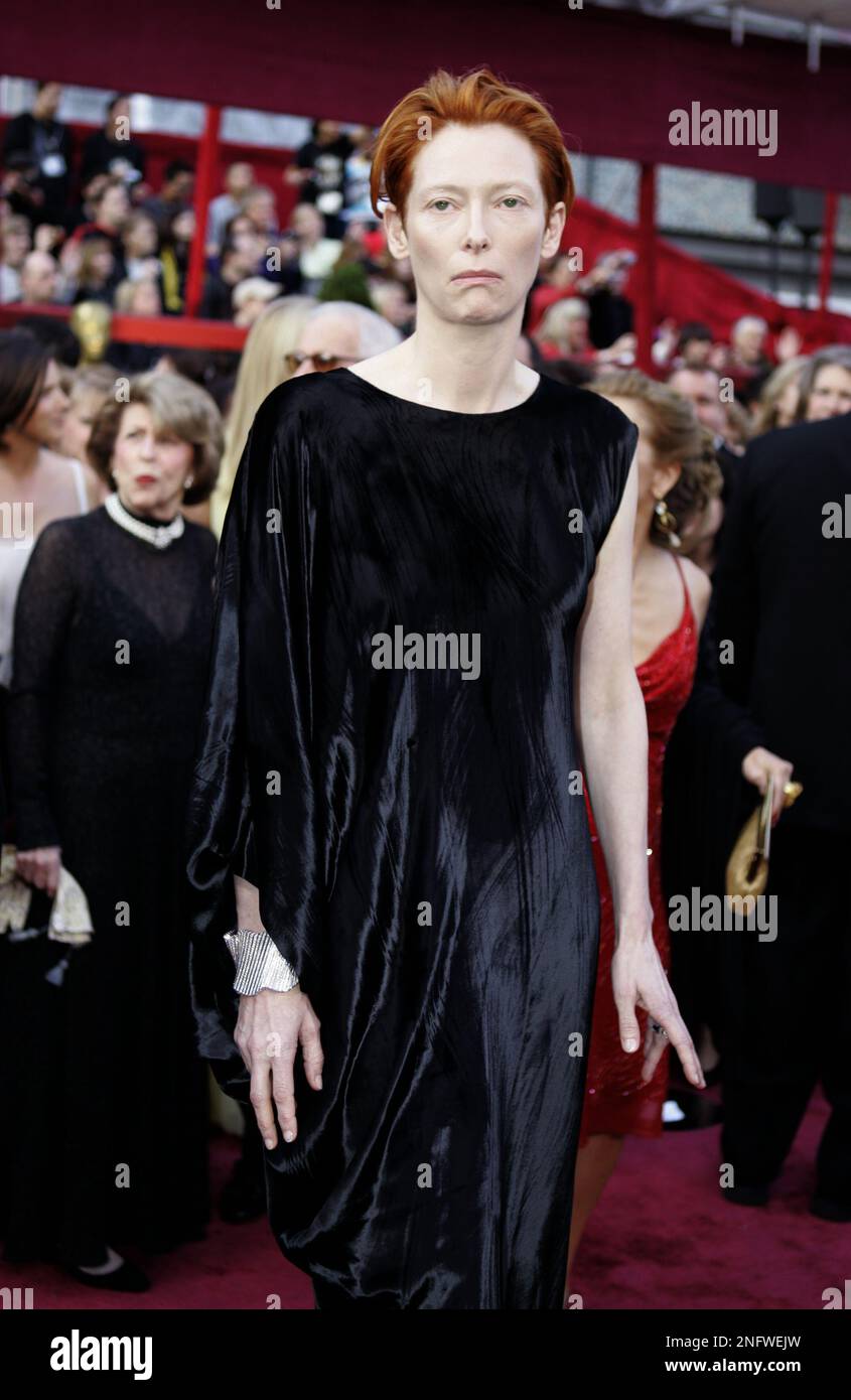 Actress Tilda Swinton arrives at the 80th Academy Awards at the Kodak ...