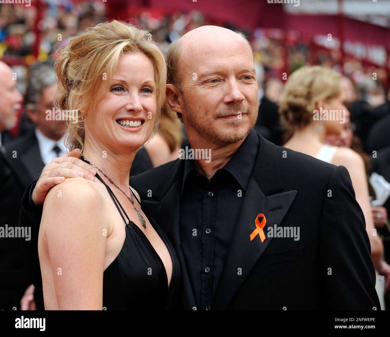 Paul Haggis and his wife Deborah Rennard arrive at the 80th Academy ...