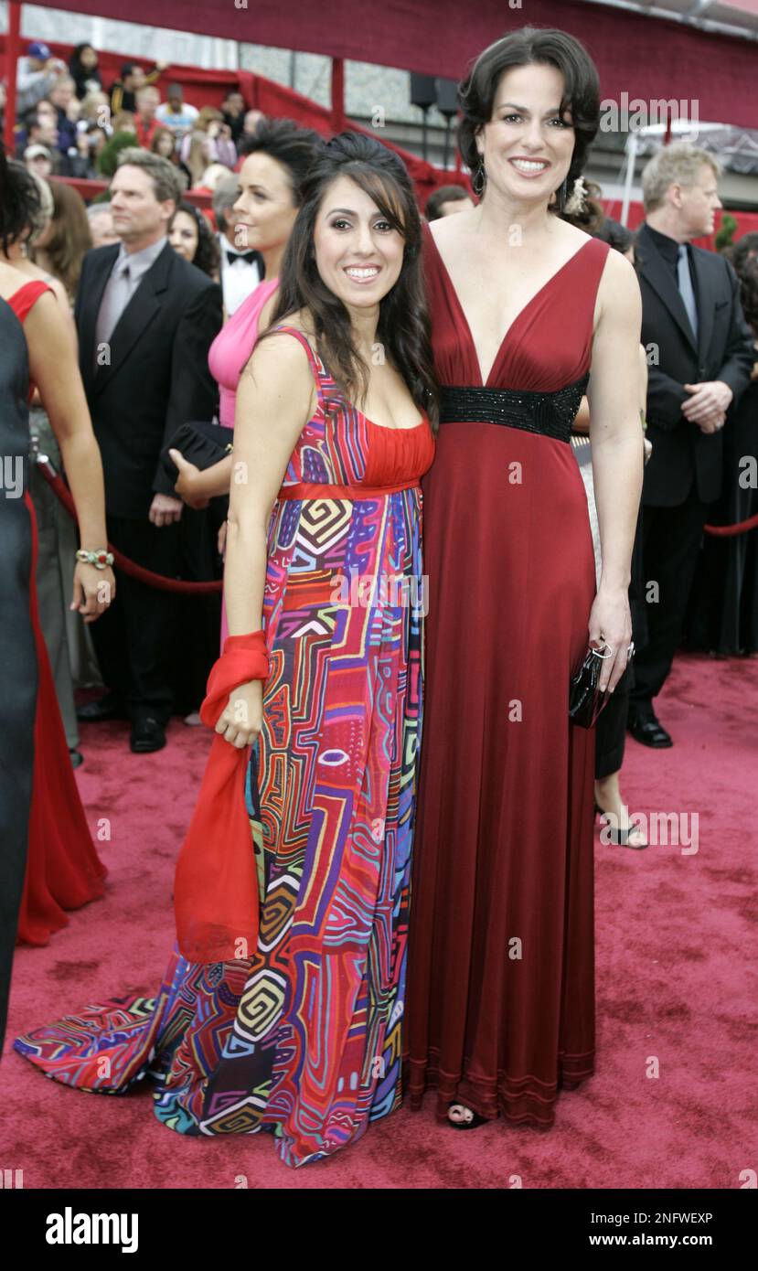 Amanda Micheli, right, and Isabel Vega arrive at the 80th Academy ...