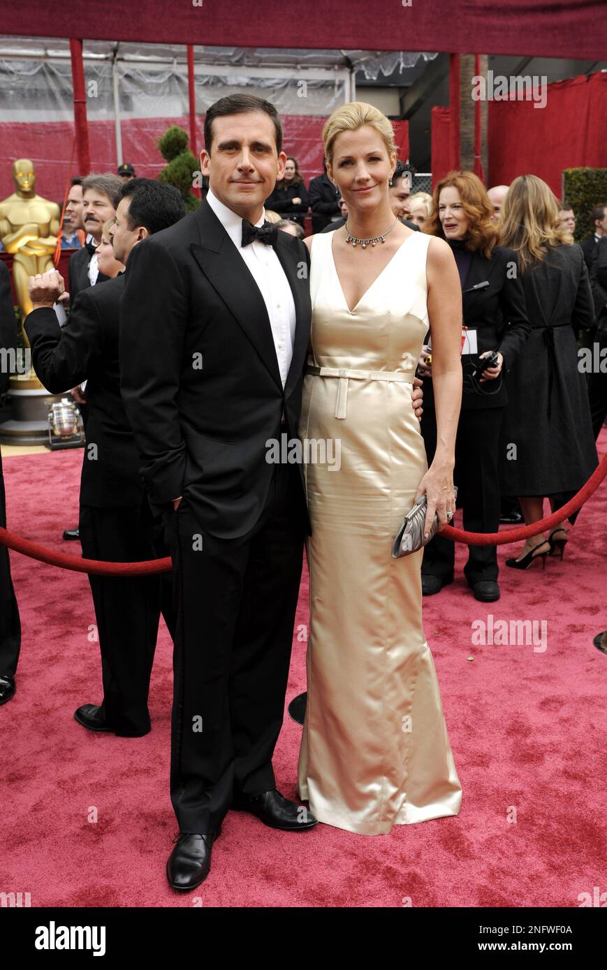 Steve Carell and his wife Nancy Walls arrive at the 80th Academy Awards ...