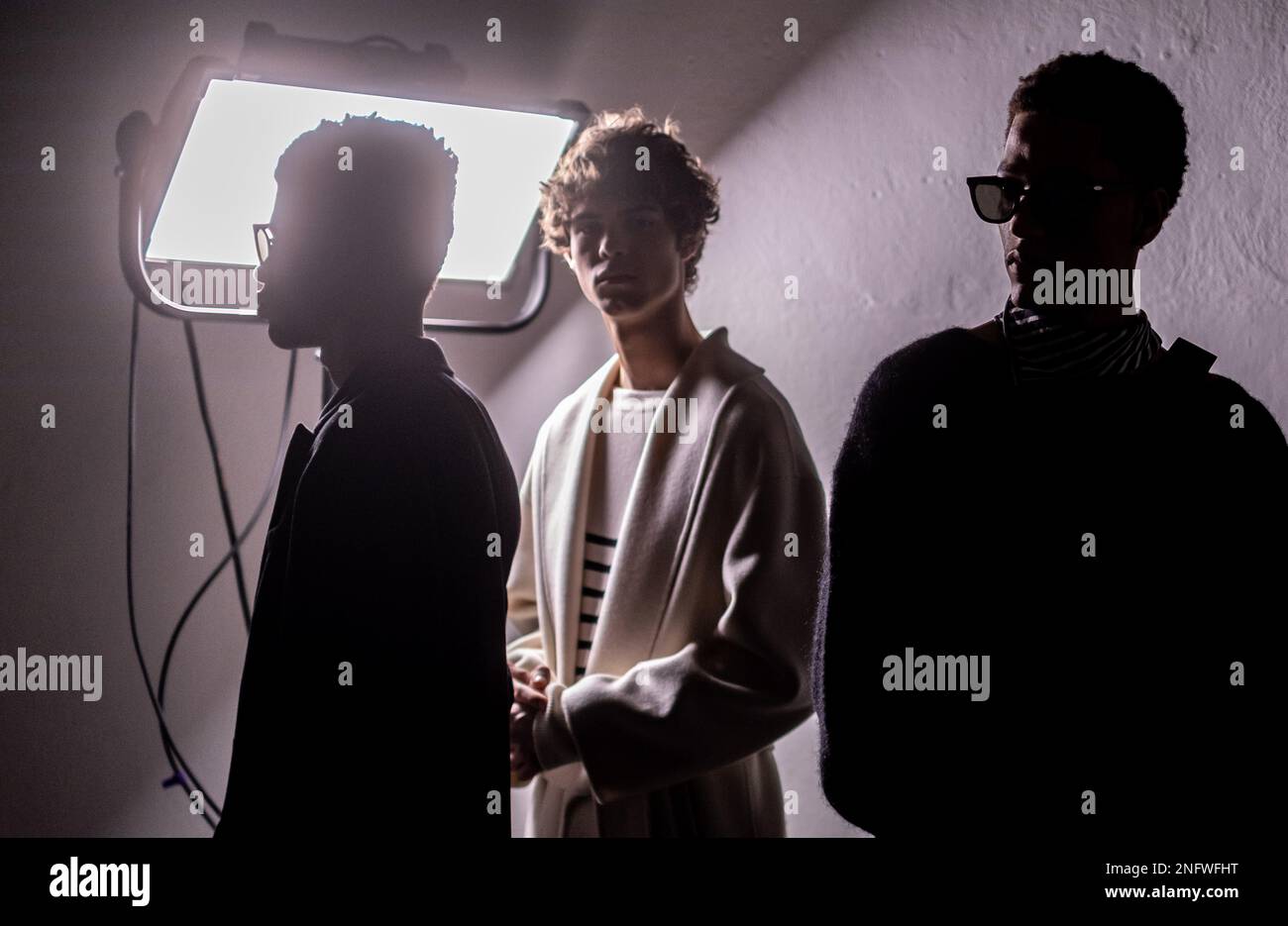 Models backstage during the London College of Fashion show at The ...