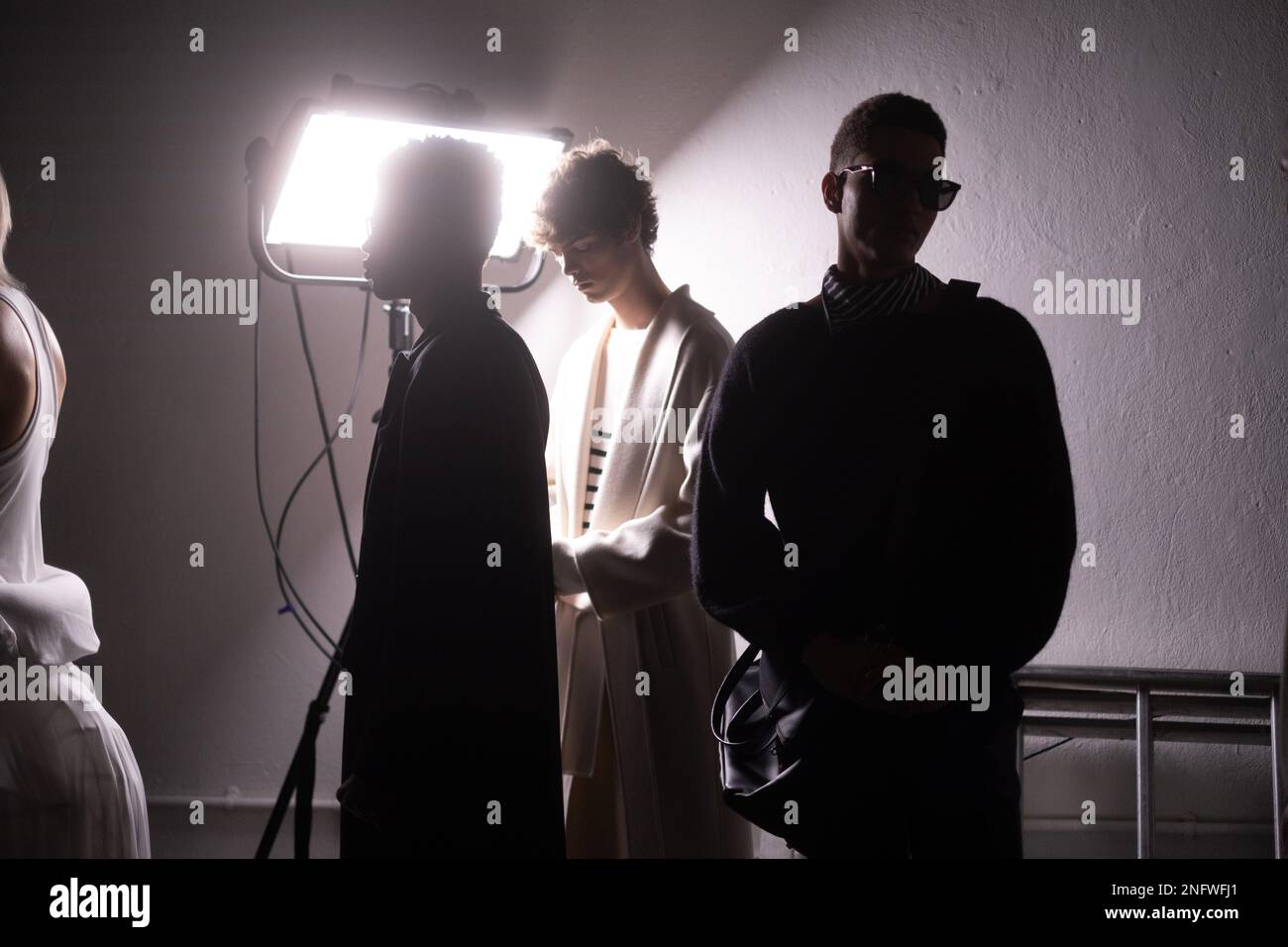 Models backstage during the London College of Fashion show at The ...