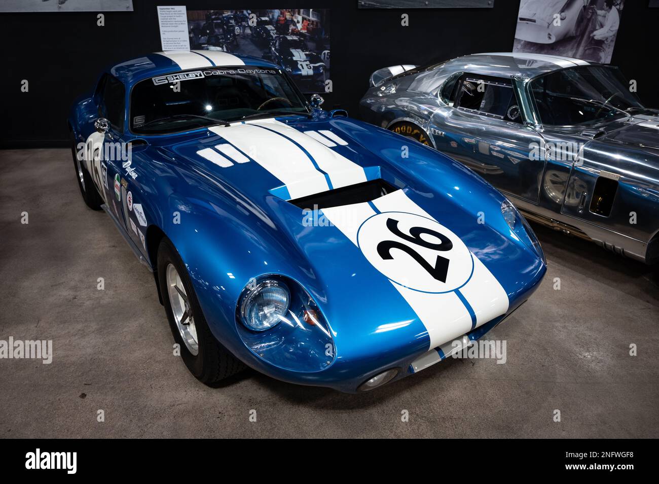 A detail of the exclusive Shelby Cobra Daytona CSX2299 in blue color ...