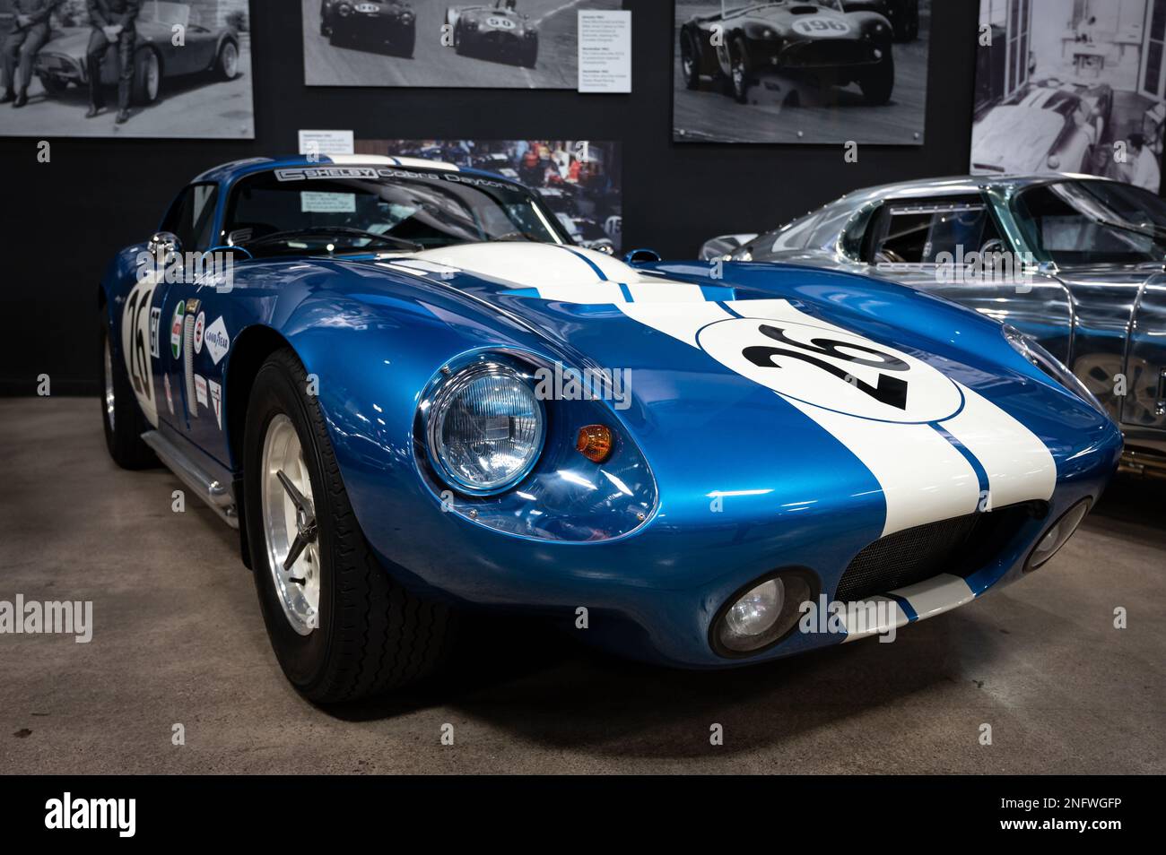 A detail of the exclusive Shelby Cobra Daytona CSX2299 in blue color ...