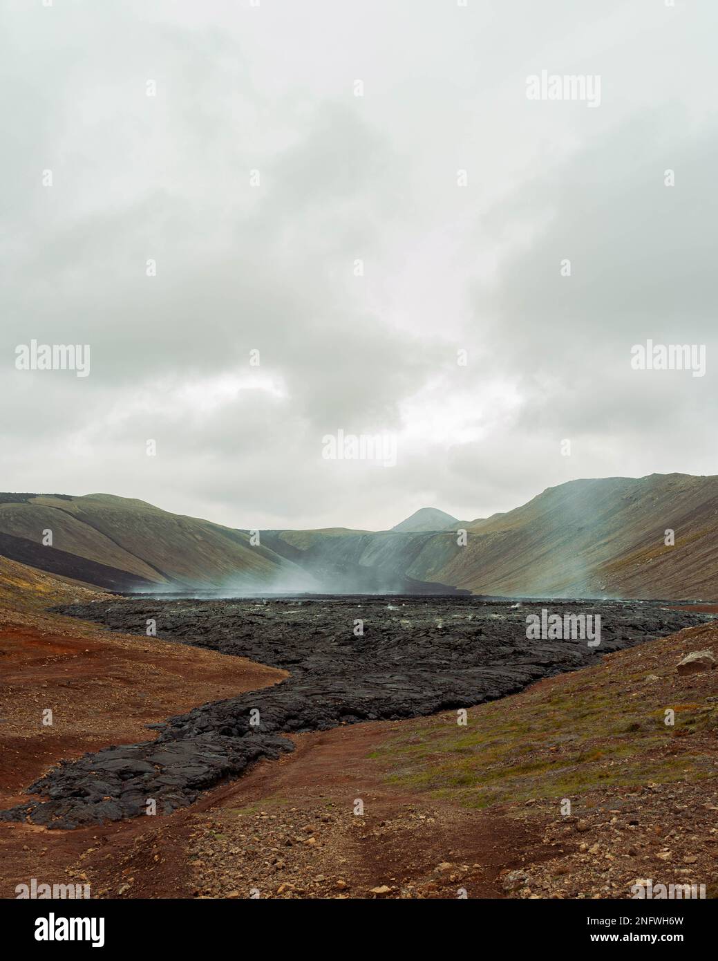 An aerial view of volcano landscape Stock Photo - Alamy