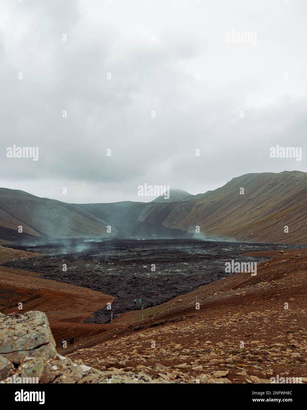 An aerial view of volcano landscape Stock Photo - Alamy