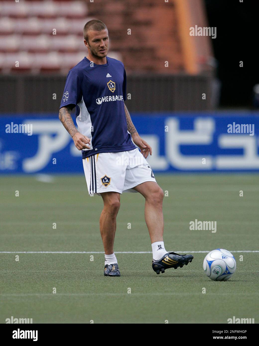 Los Angeles Galaxy defender David Beckham at the Pan-Pacific ...