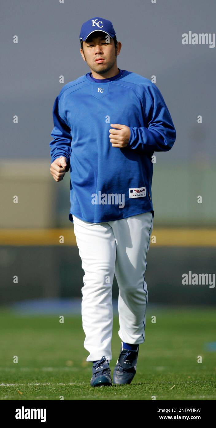 Kansas City Royals pitcher Hideo Nomo runs during spring training at ...