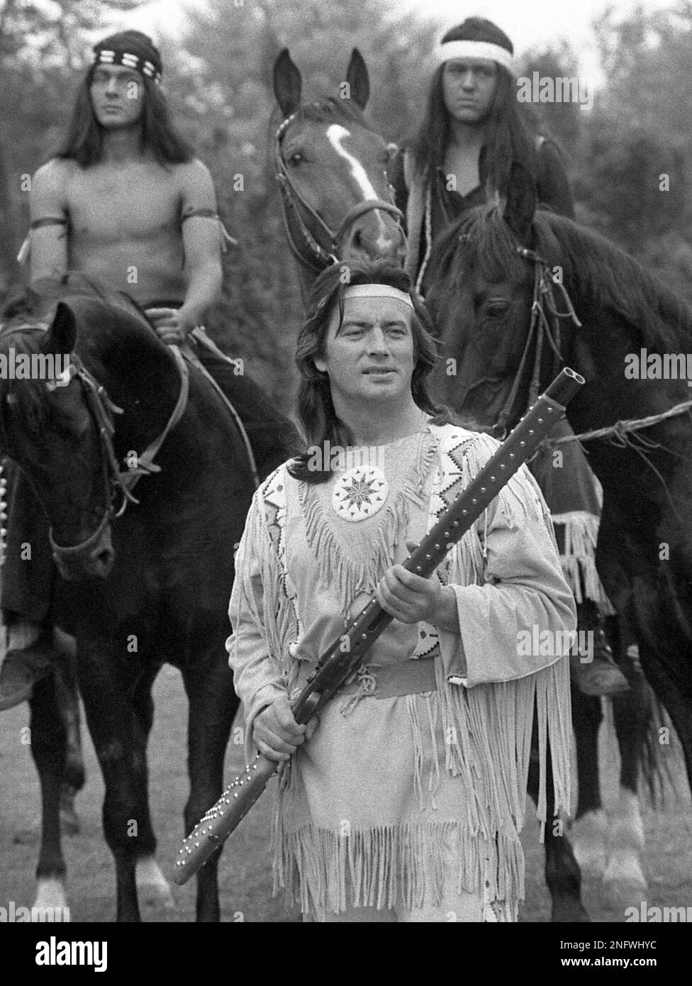 French actor Pierre Brice in the role of Winnetou, the fictional Apache ...