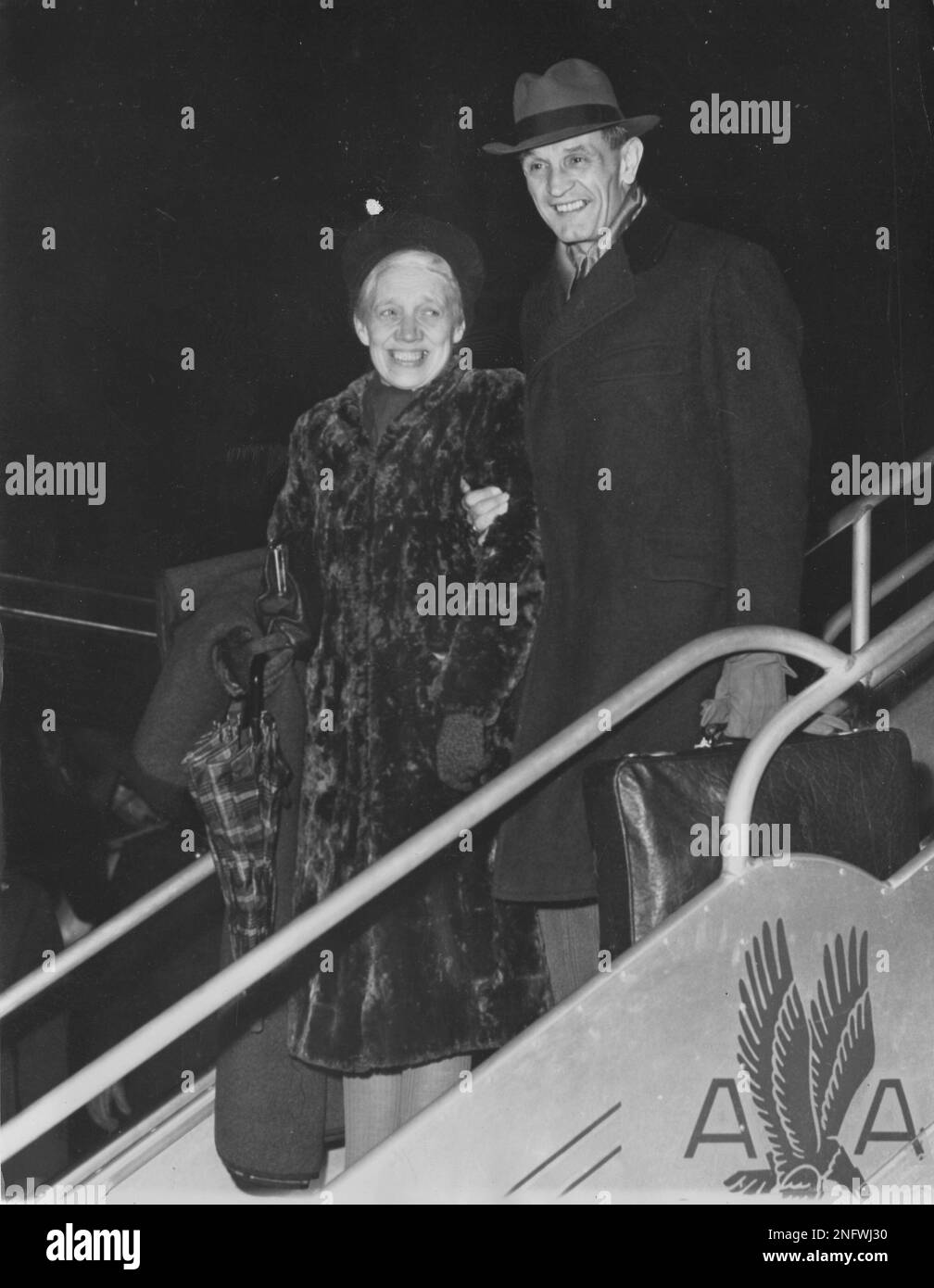 Reverend Martin Niemoeller, right, arrives with his wife Else Bremer ...
