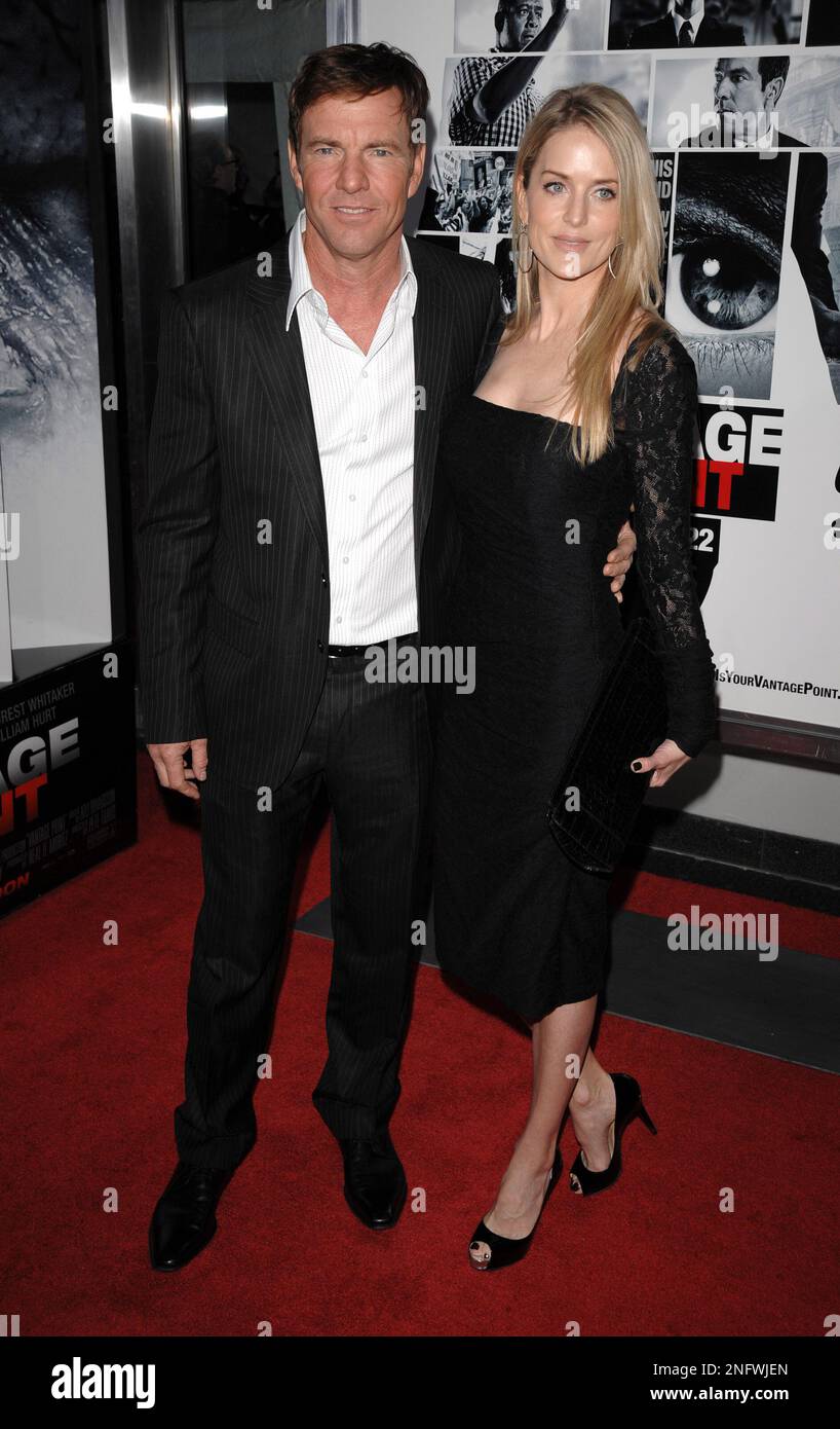 Actor Dennis Quaid and wife Kimberly Buffington arrive at the premiere ...