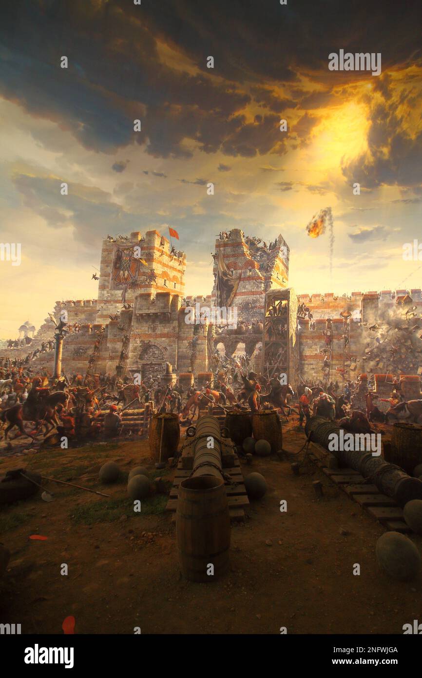 Istanbul, Turkey. 07 April 2015: Fall of Constantinople Captured by ...